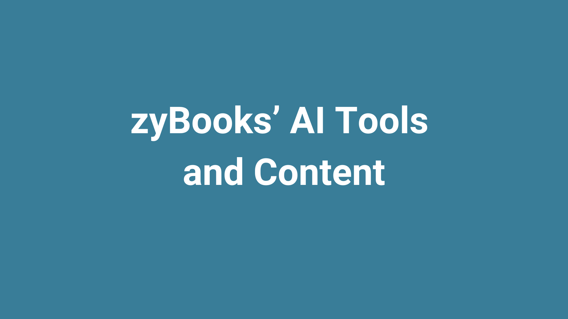 zyBooks AI Tools - zyBooks
